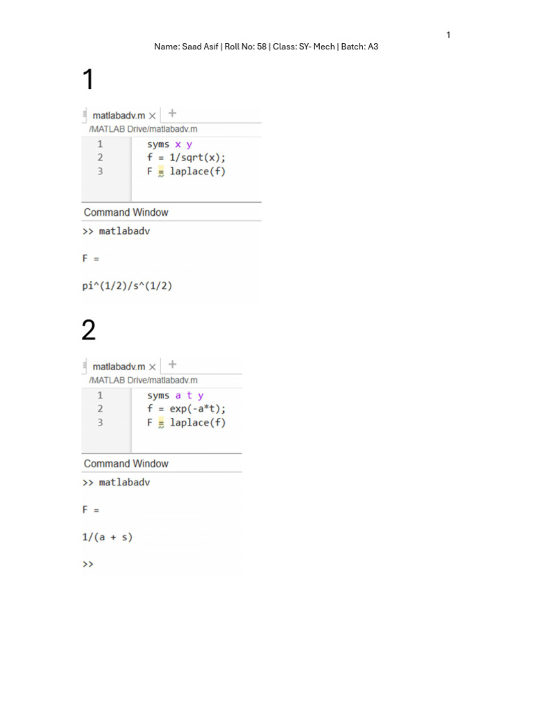 Matlab Advanced Saad 58 SY-Mech | PDF