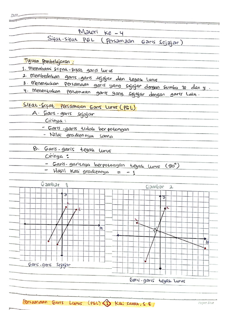 Materi Ke 4 - Garis Sejajar - PGL - Kelas 8 | PDF