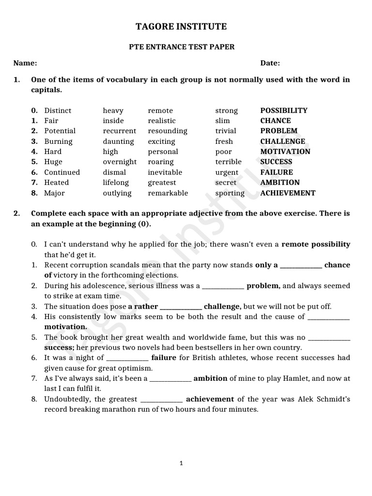 Tagore Institute PTE Test Paper | PDF | Mount Everest | Mountaineering