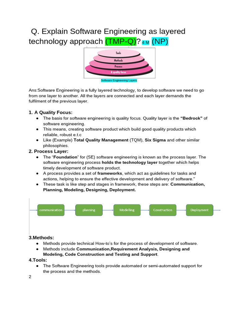 Software Engineering - As A Layered Technology Approach | PDF