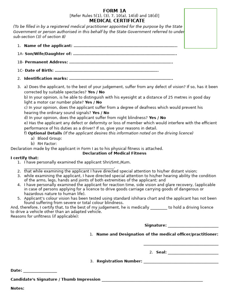 Form 1a | PDF