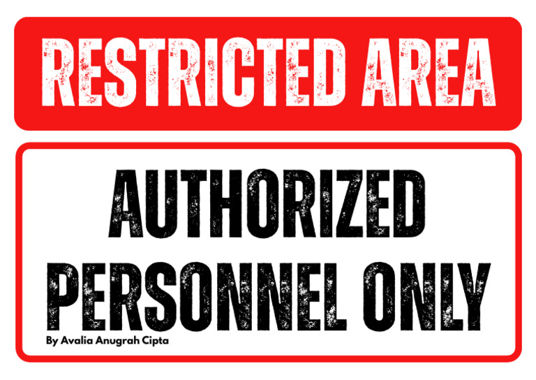 Red and Black Bold Restricted Area Warning Sign A4 | PDF