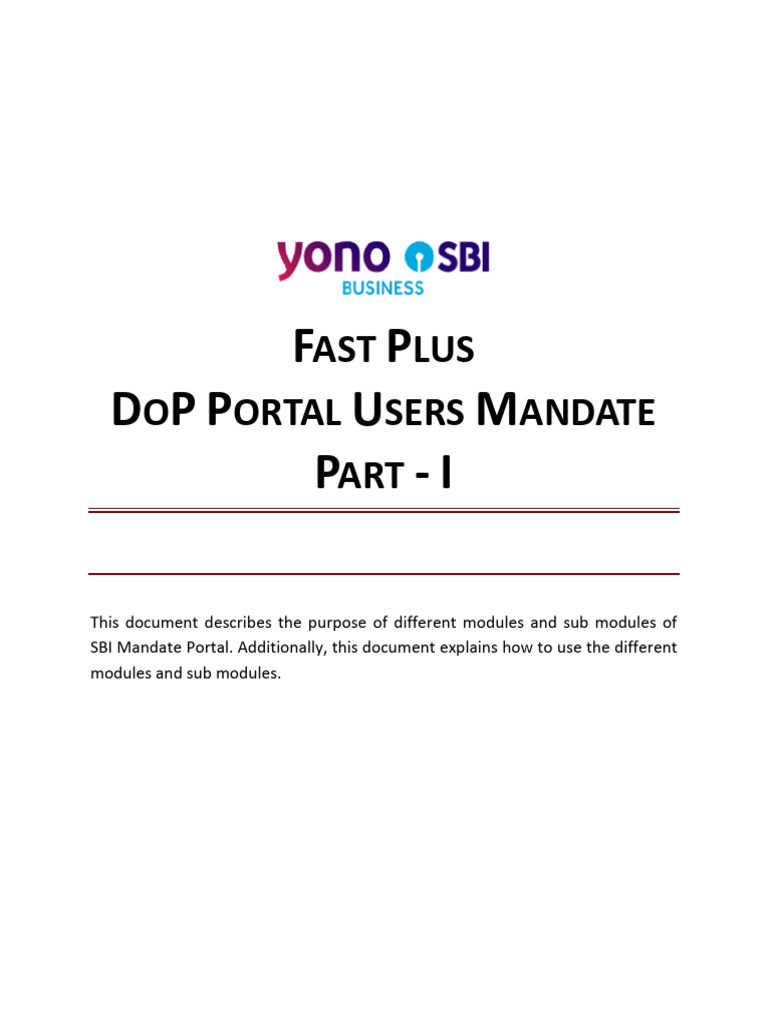 Part I Pli Sop Nach User Manual Sbi | PDF | Login | Debit Card