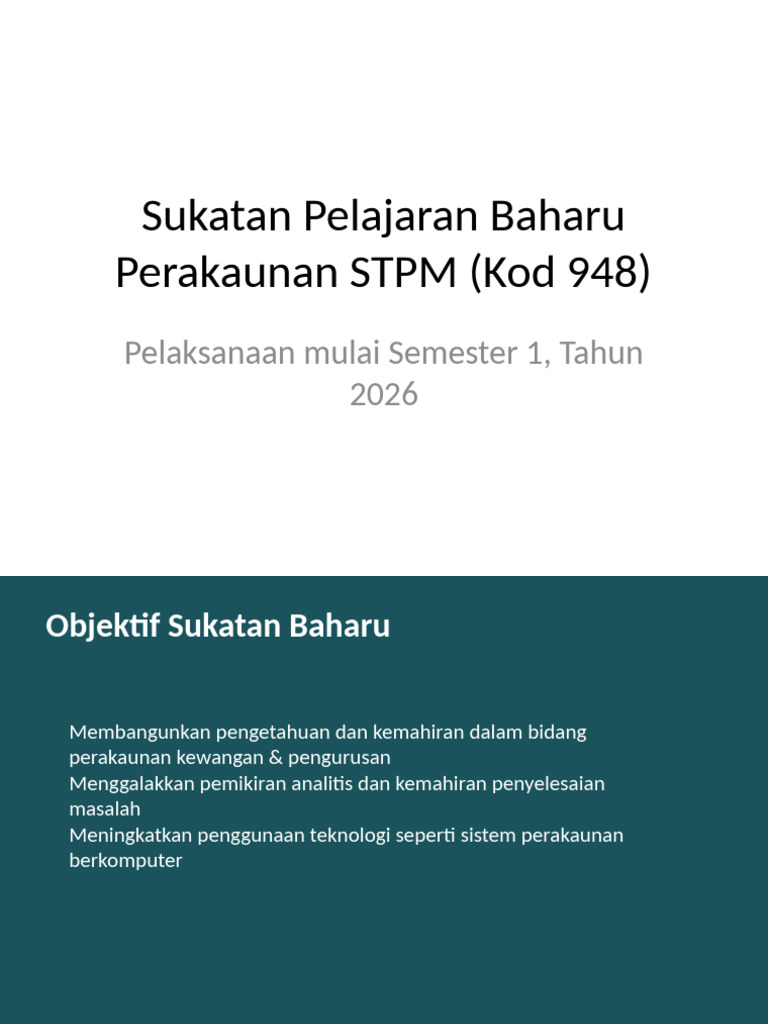 Sukatan Perakaunan STPM 2026 Sem 1 | PDF