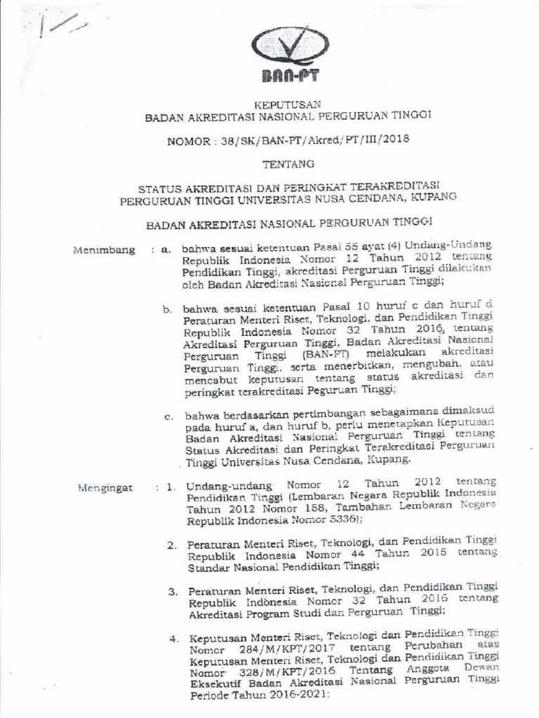 SK Dan Sertifikat Undana B 2018 | PDF