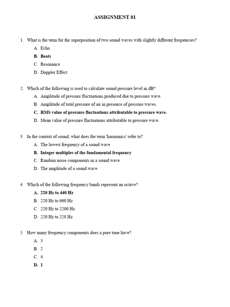 Sound Waves and Acoustic Properties Quiz | PDF | Microphone | Waves