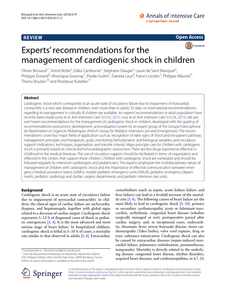 Approach To Cardiogenic Shock | PDF | Shock (Circulatory) | Heart
