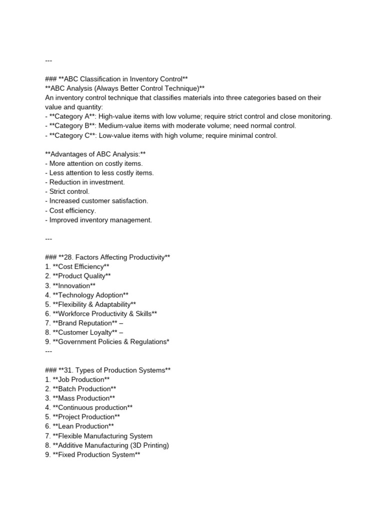 4 Marks Om PT 1 | PDF | Supply Chain | Operations Management