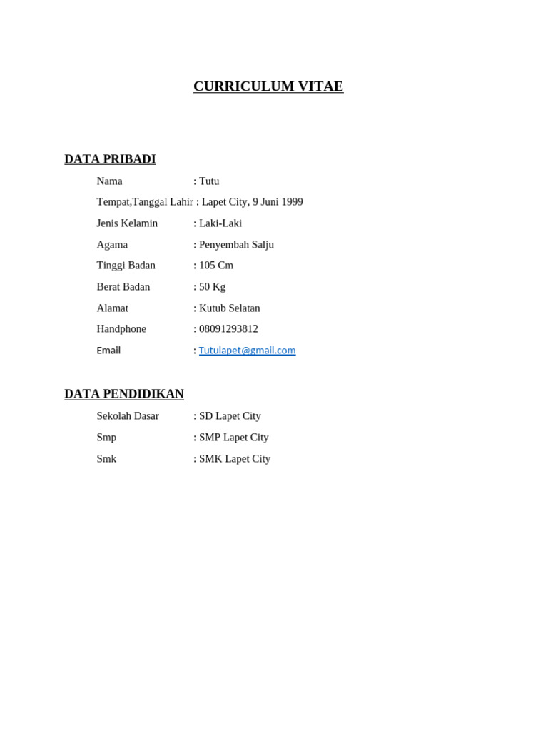 CV Tutu | PDF