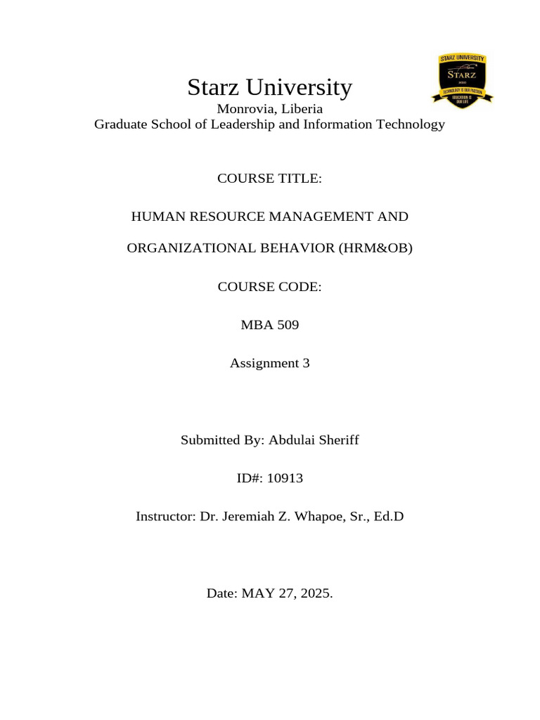 OB - AND - HRM CHAPTER 13-16 2 For Starz Graduate School | PDF | Power ...