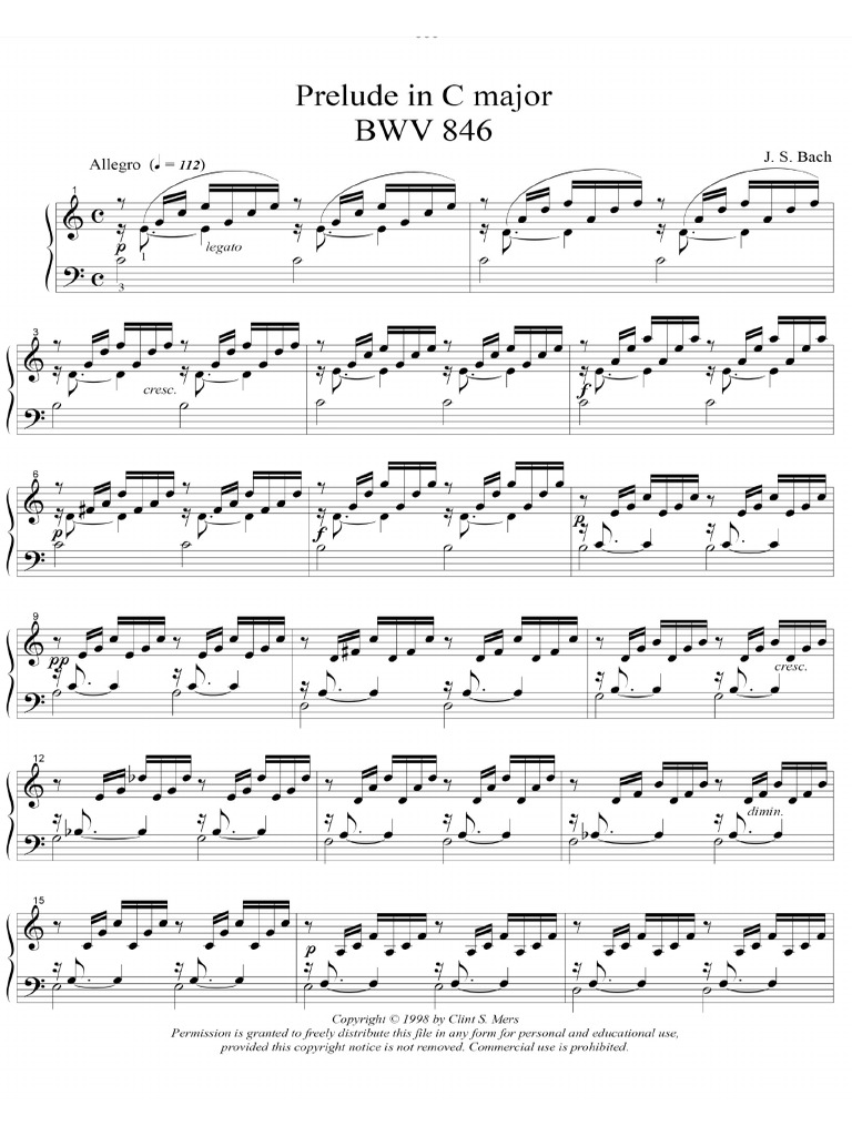 Prelude in C - Bach | PDF
