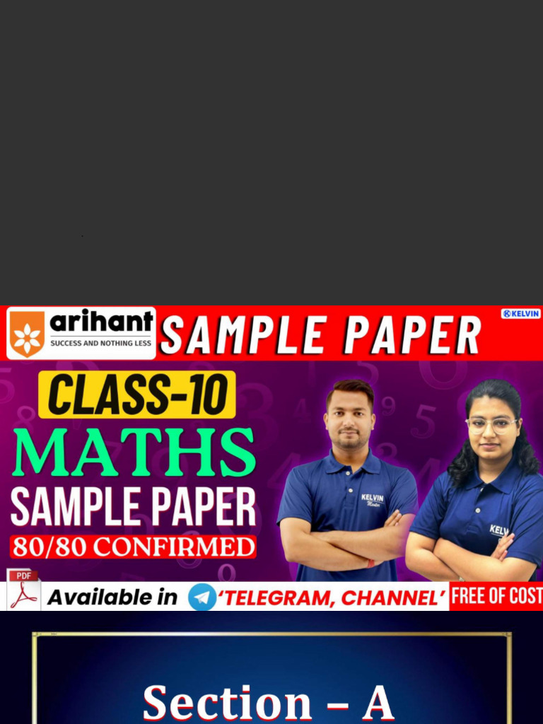 Maths Arihant Sample Paper Solution Class 10th | PDF