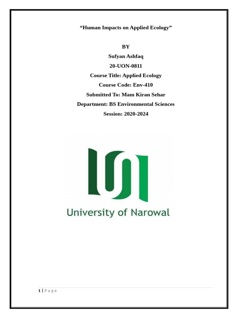 Human Impacts On Modern Ecology | PDF | Conservation Biology | Ecosystem