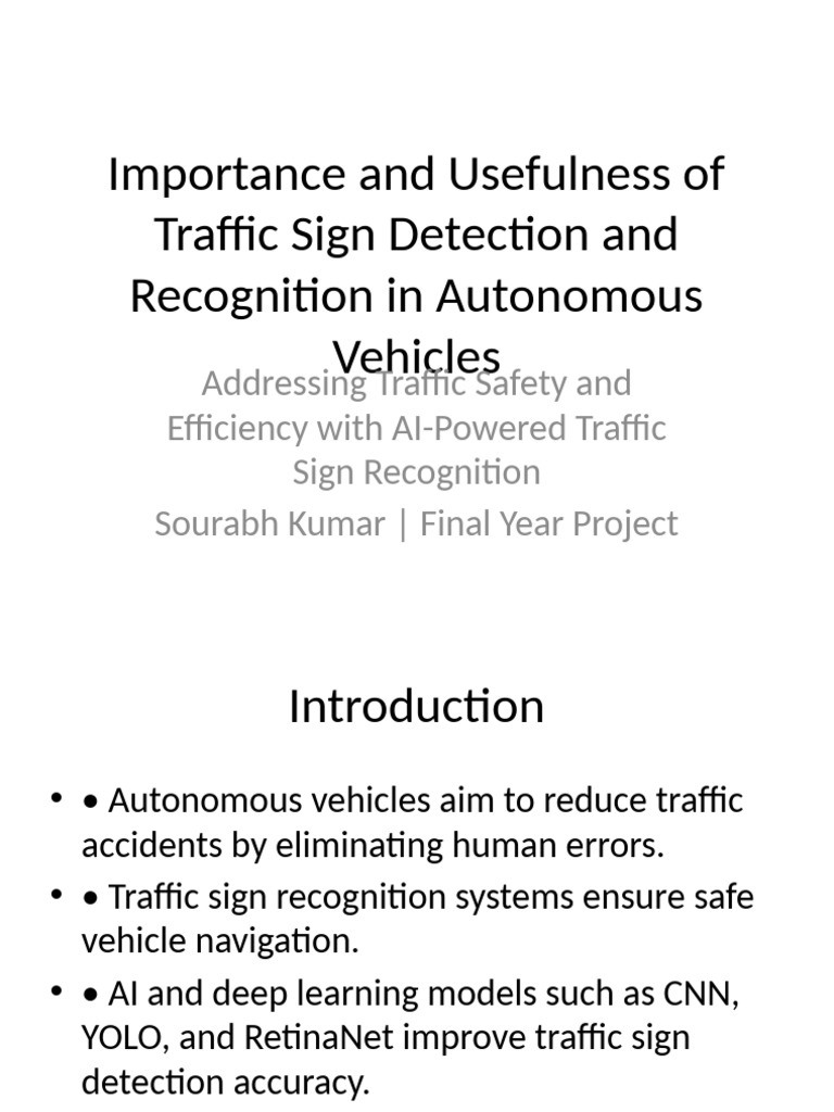 AI Traffic Sign Detection in AVs | PDF