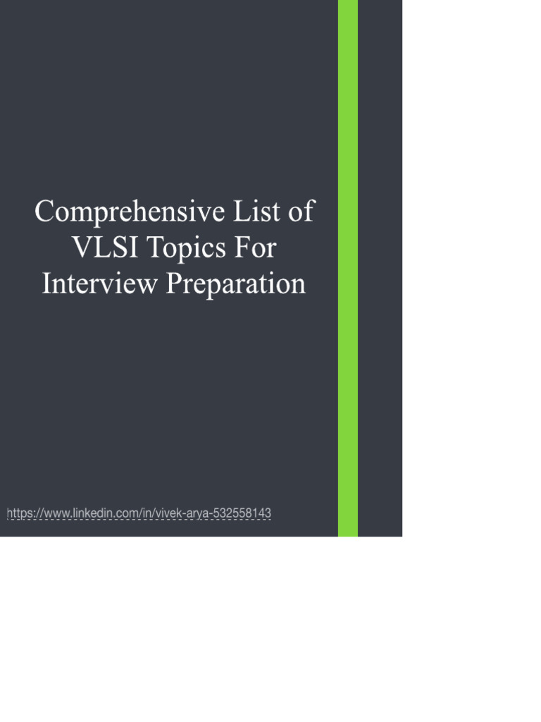 List of Vlsi Topics For Interview | PDF