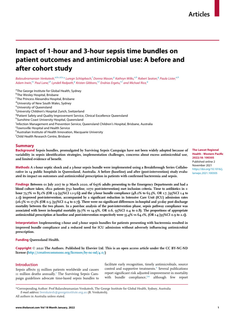 Sepsis | PDF | Sepsis | Intensive Care Unit