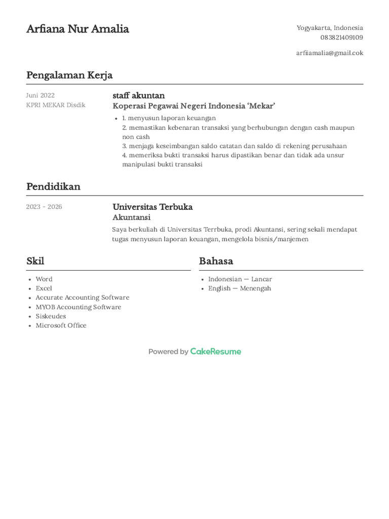 CV Cake | PDF