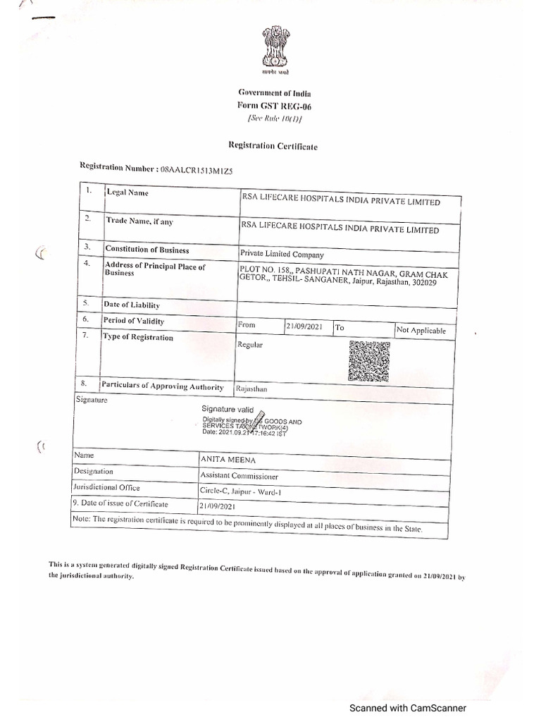 GST Certificate | PDF