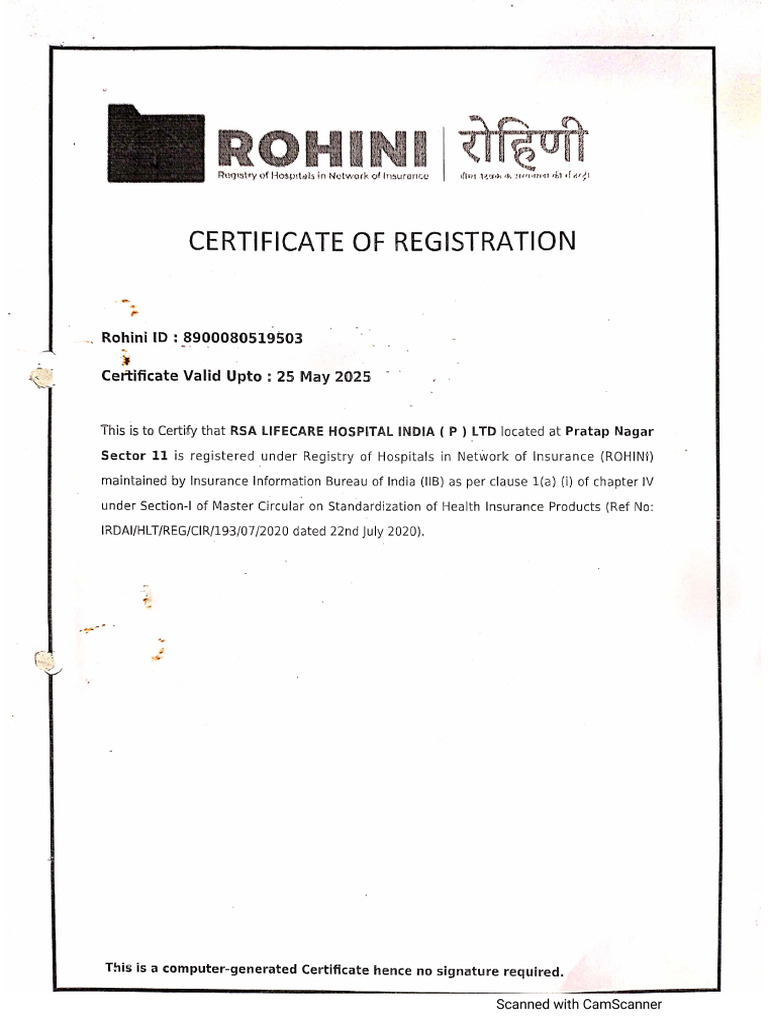 Rohini Certificate | PDF