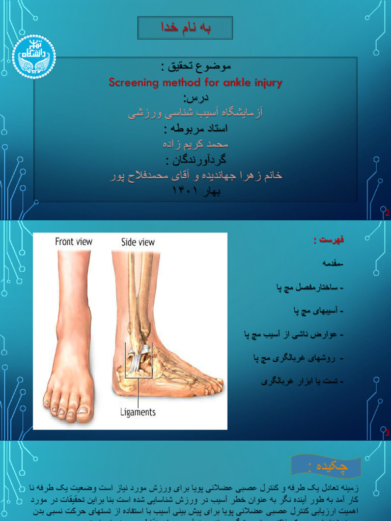 Screening Method For Ankle Injury | PDF
