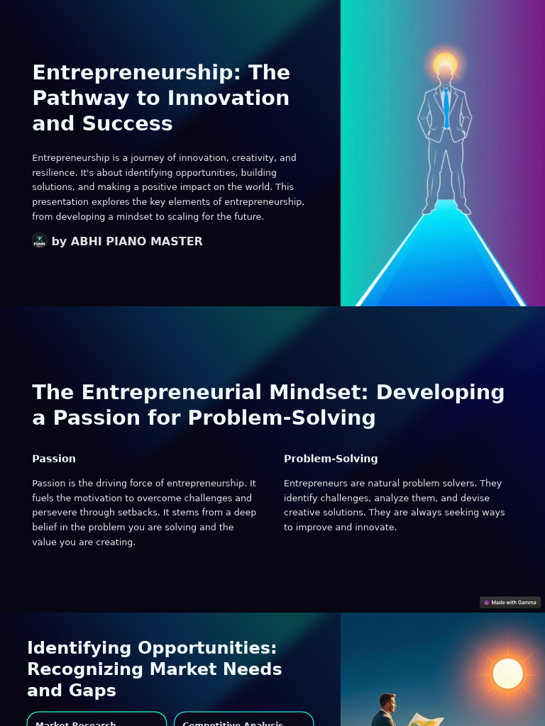 Entrepreneurship The Pathway To Innovation and Success | PDF ...