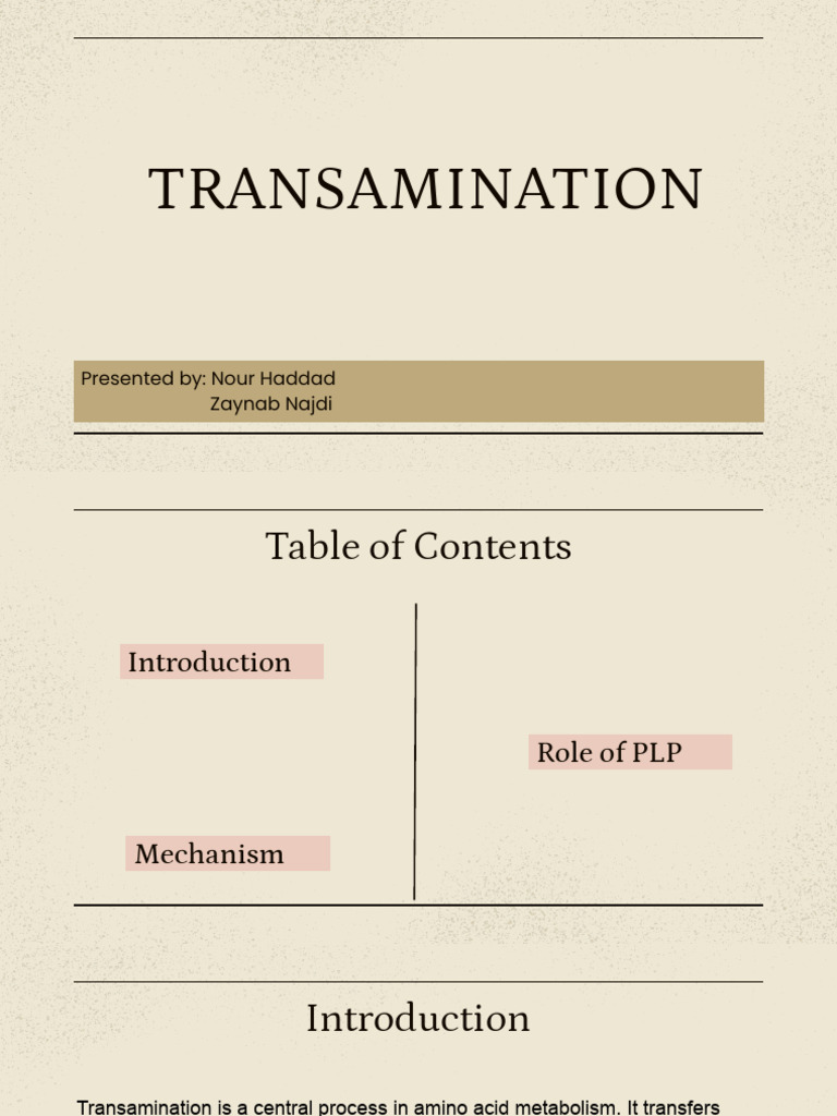 PLP - Dependent Transamination | PDF | Amino Acid | Molecular Biophysics