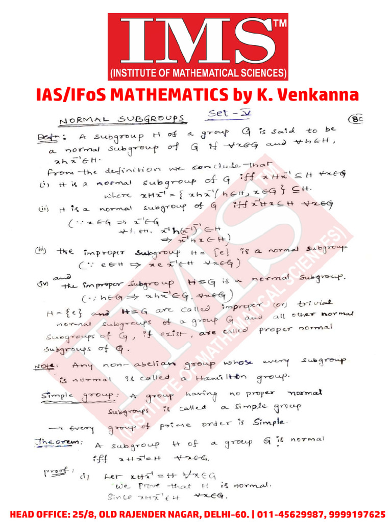 Set-5 Normal Subgroups 250430 195955 | PDF