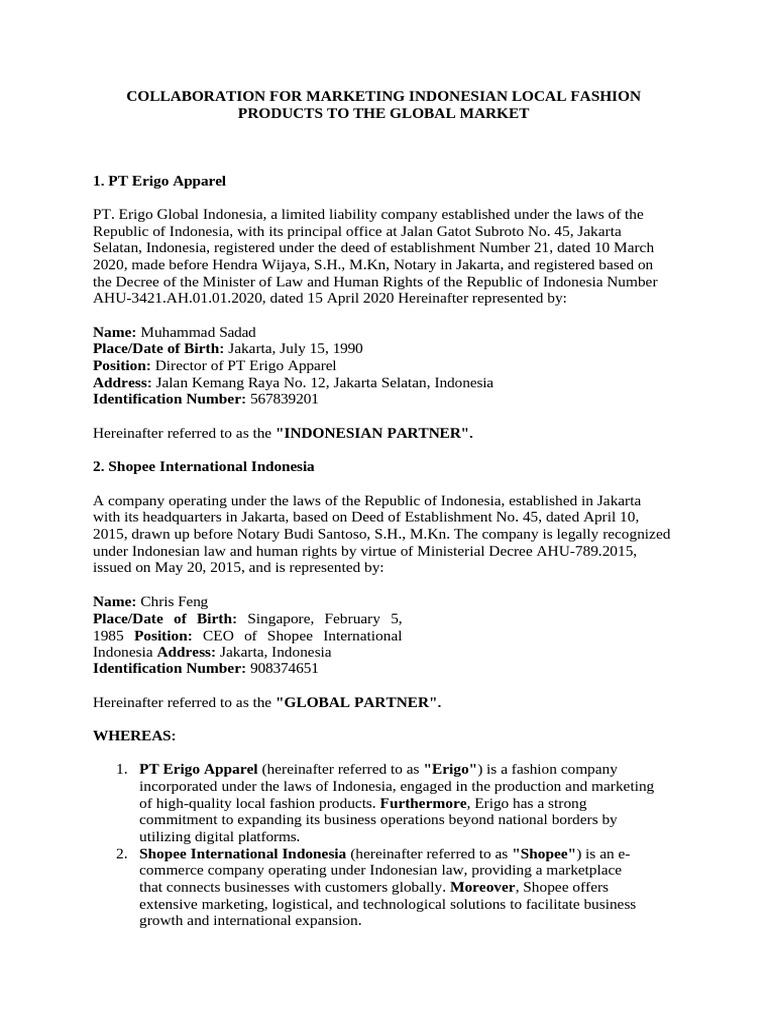 Surat Perjanjian Ni'Mah Mutiara Azzahra (1) 2 | PDF | Indemnity | Indonesian Rupiah