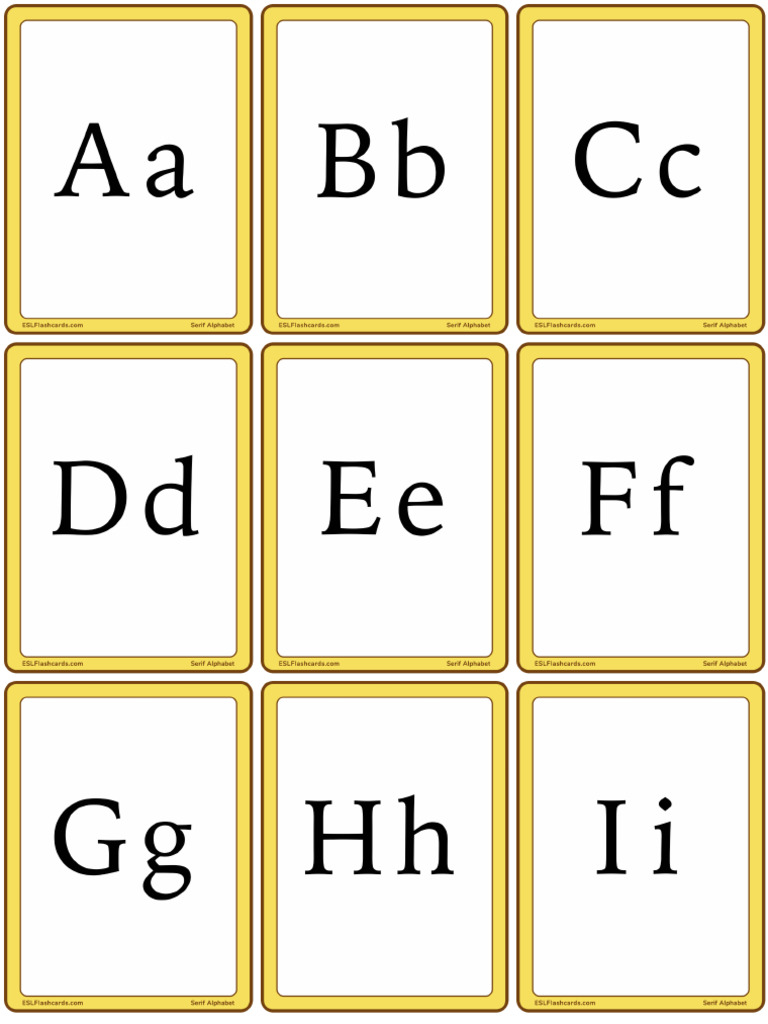 Serif Alphabet Small Flashcards | PDF