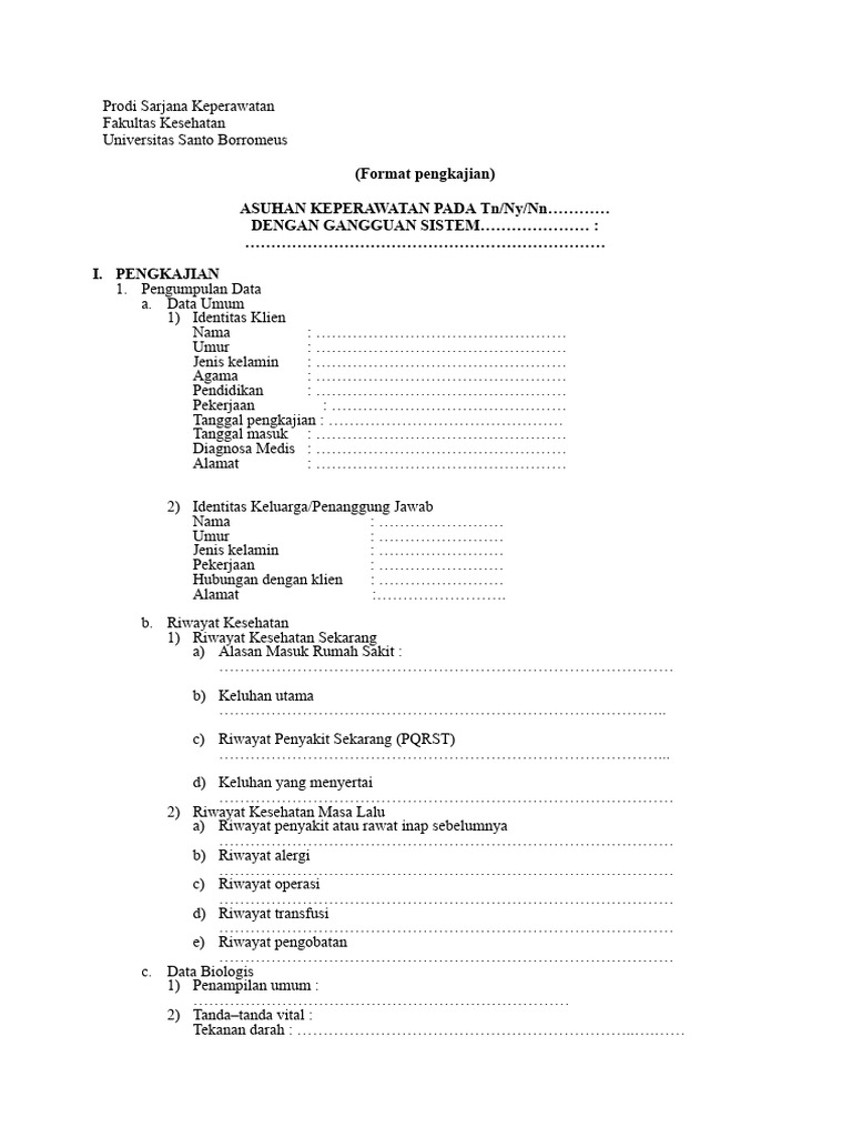 Data Pengkajian PKK | PDF