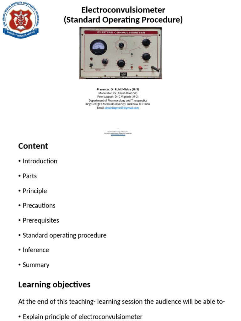 Electroconvulsiometer | PDF | Epilepsy | Human Diseases And Disorders