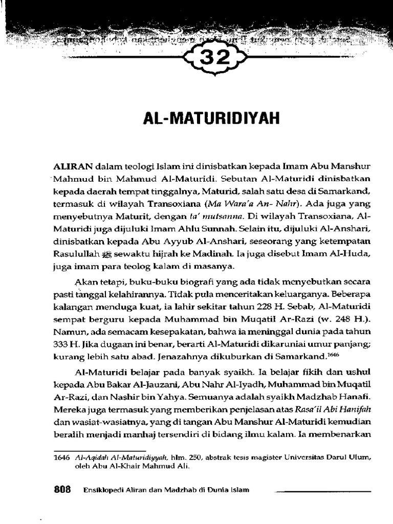 Teologi Al-Maturidiyah dalam Islam | PDF