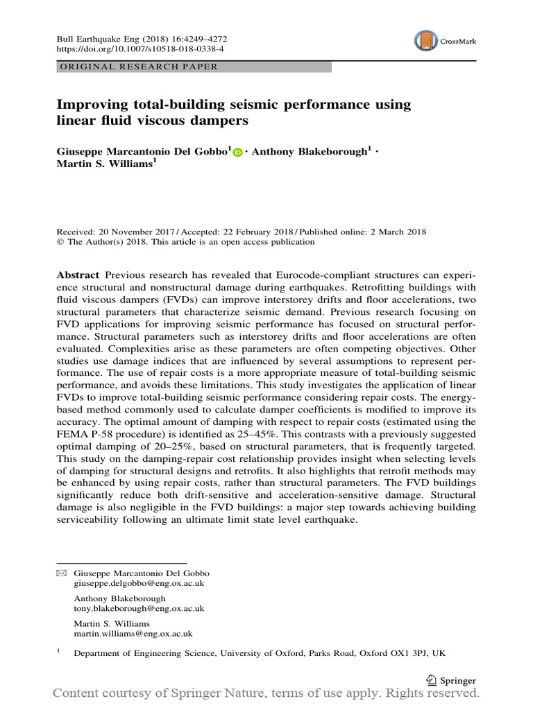 Improving Total-Building Seismic Performance Using | PDF | Damping ...