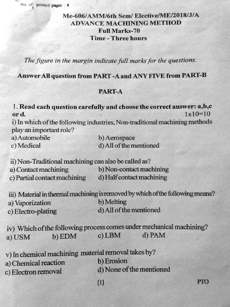 Advance Machining Method 2018 | PDF