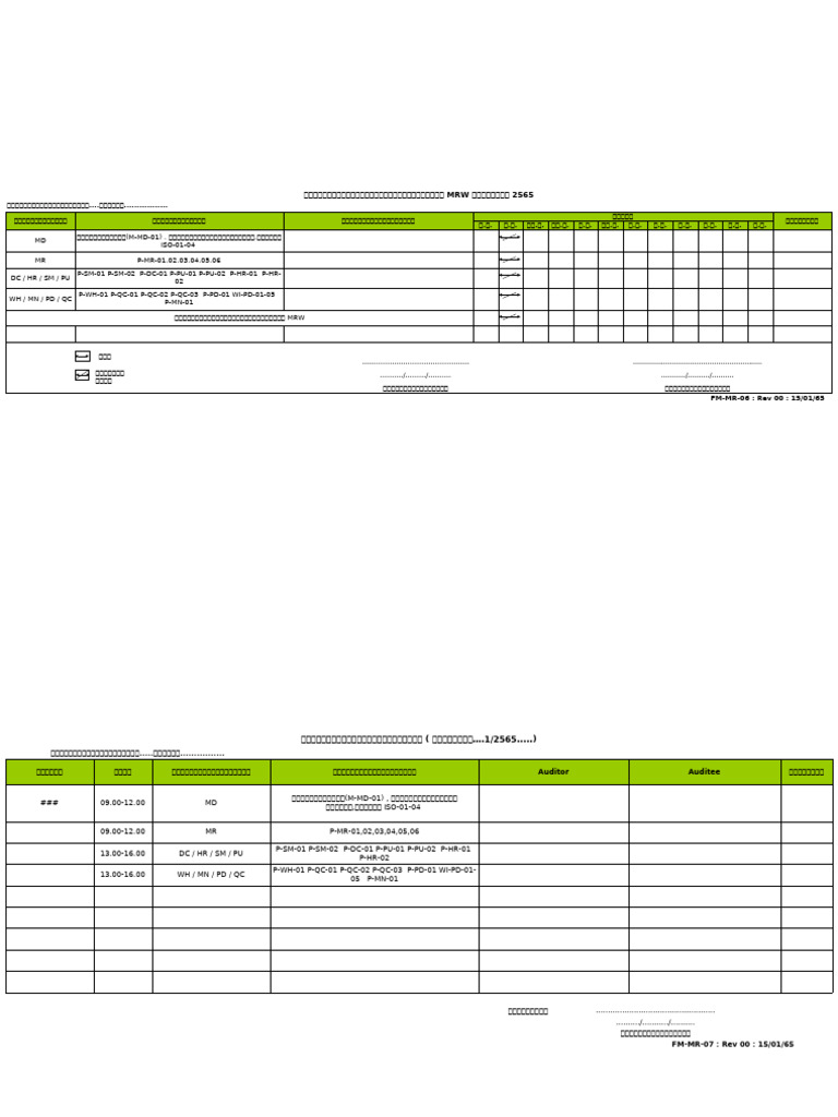 Audit Plan ISO9001 | PDF
