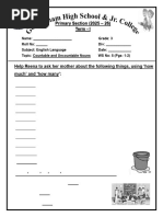 Grade 3 Sci WS 1 Living Non Living Things | PDF | Zoology