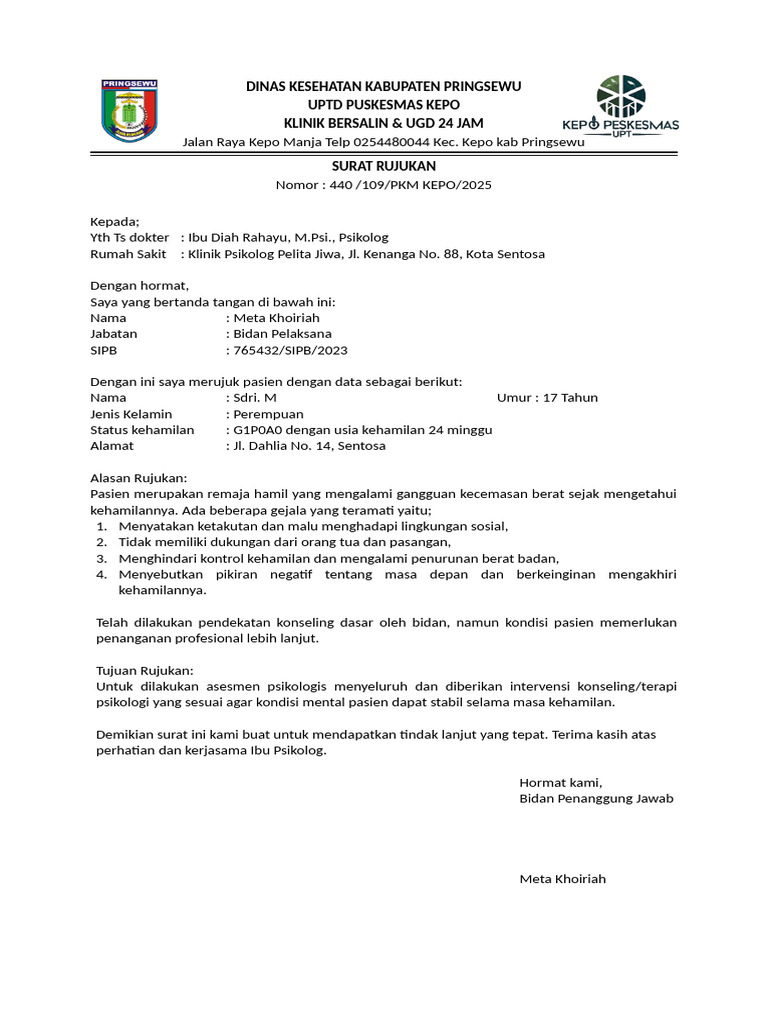 Contoh Surat Rujukan Kesehatan | PDF