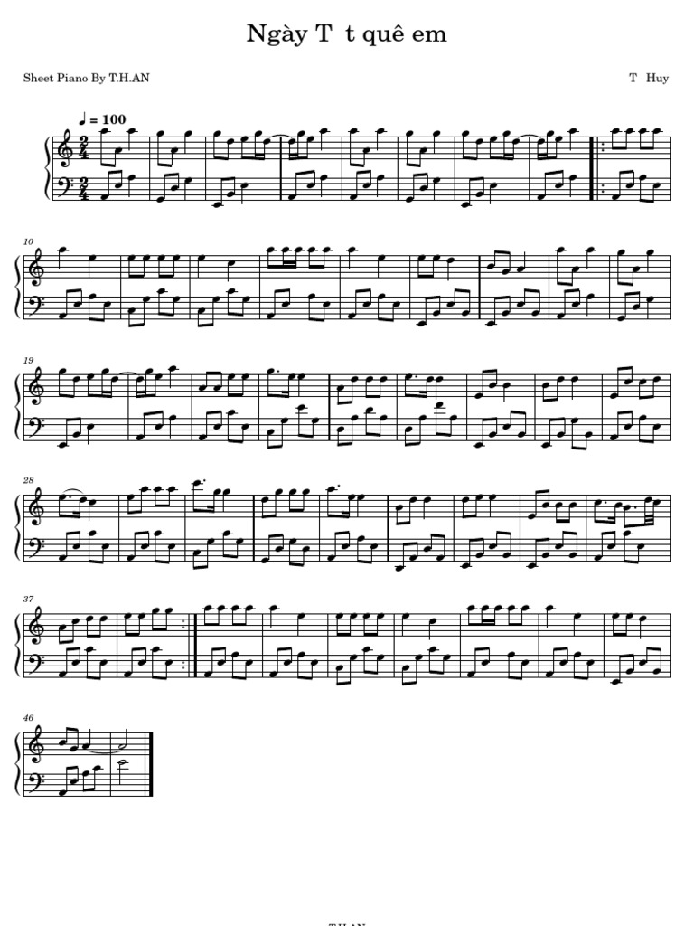 Sheet Music for "Ngày Tết Quê Em" | PDF