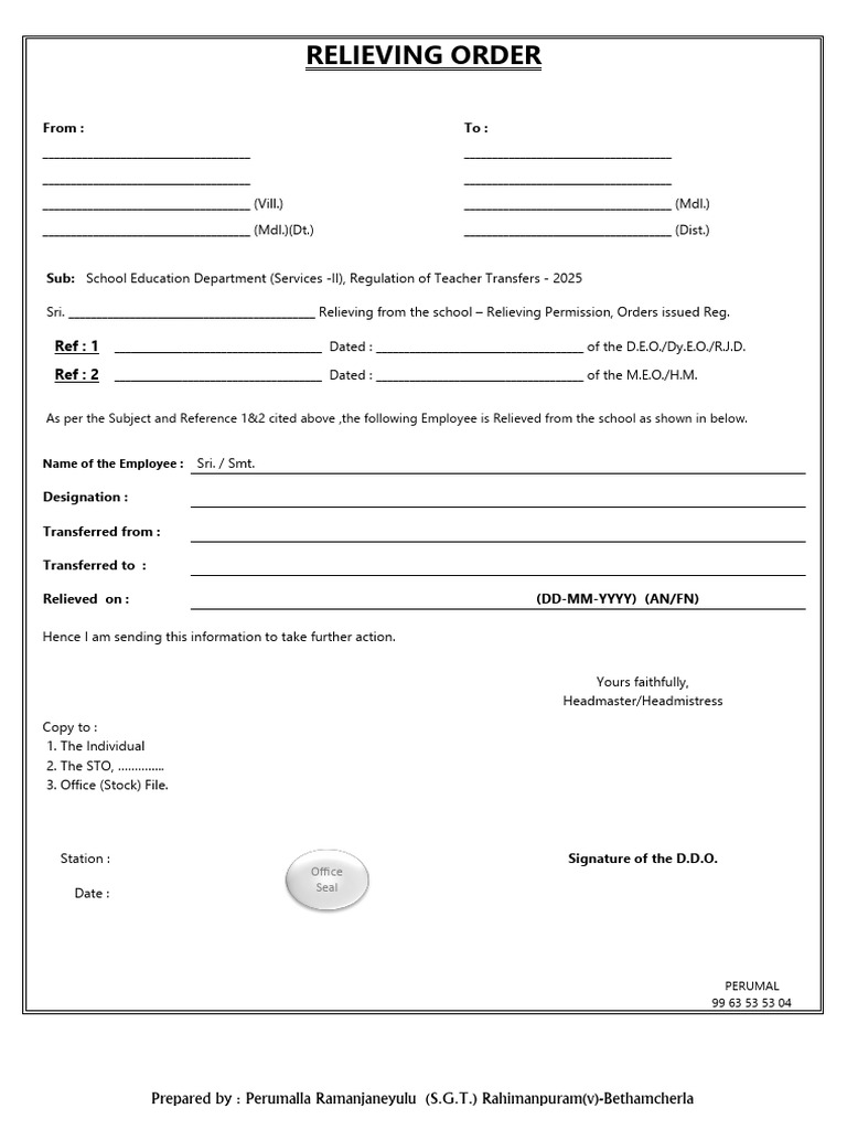 LPC Releiving Joining 2025 - Empty | PDF | Taxes | Government Finances