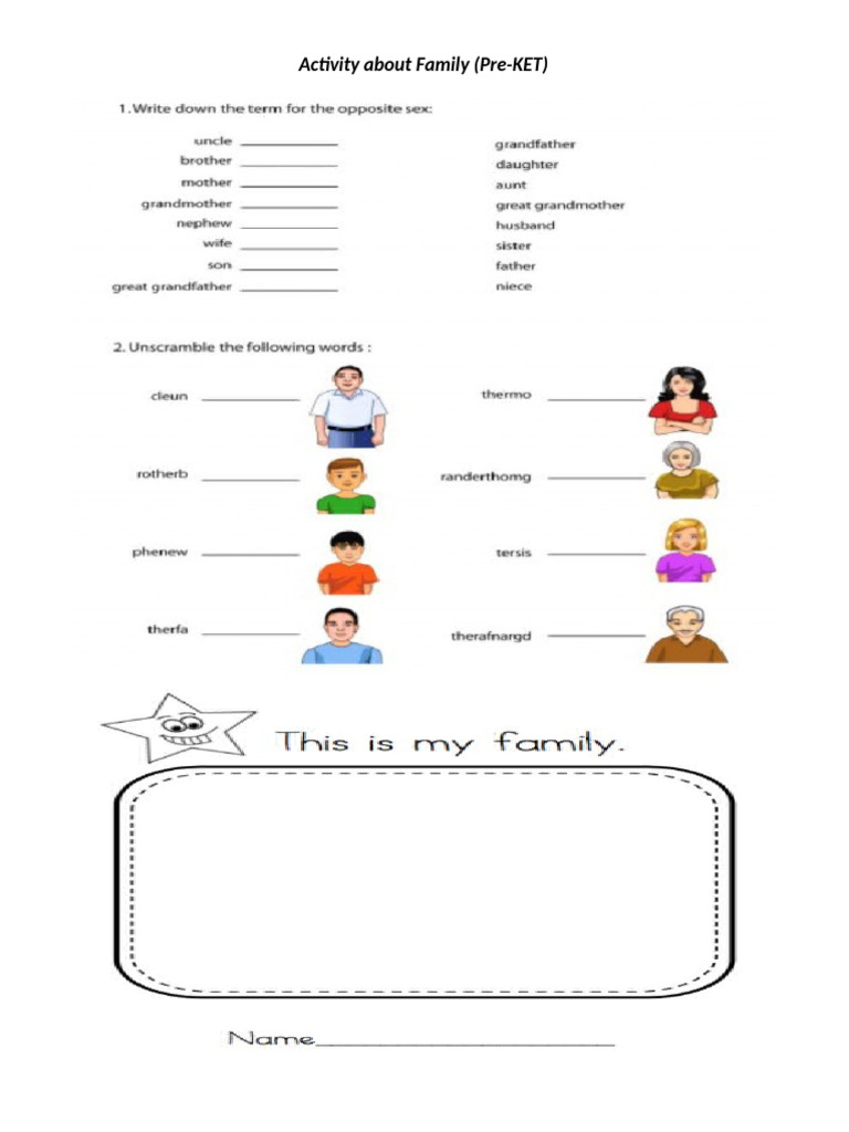 Activity About Family (Pre-KET) | PDF
