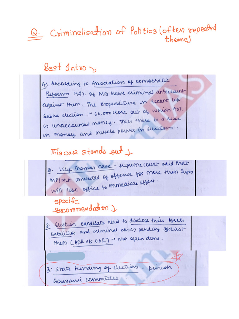 GS Paper 2 Toppers' Copy Compilation | PDF