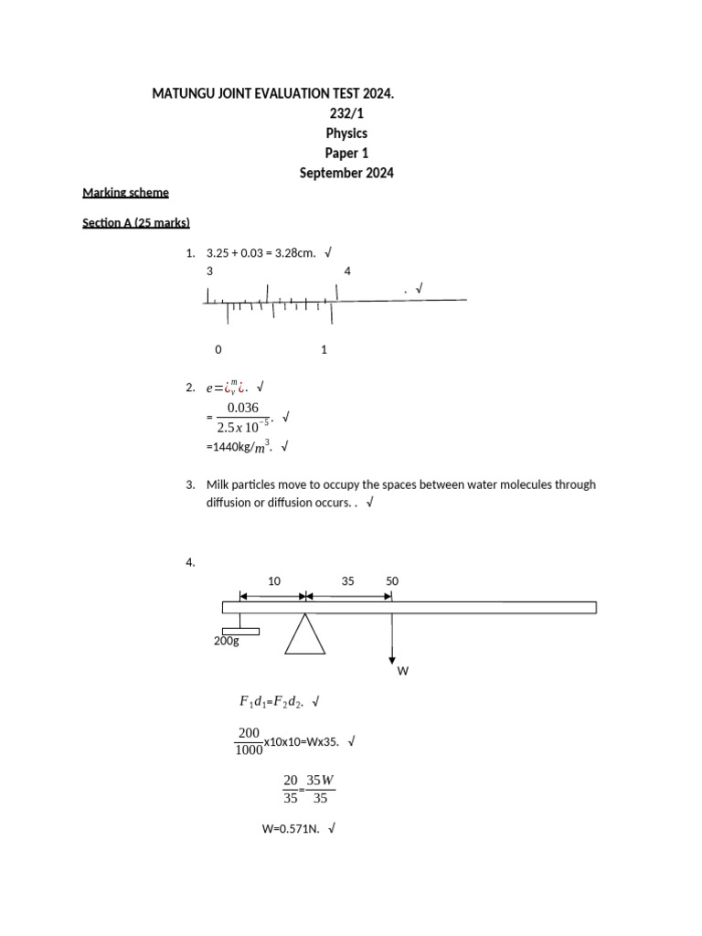 Physics PP1 MS | PDF | Gases | Temperature