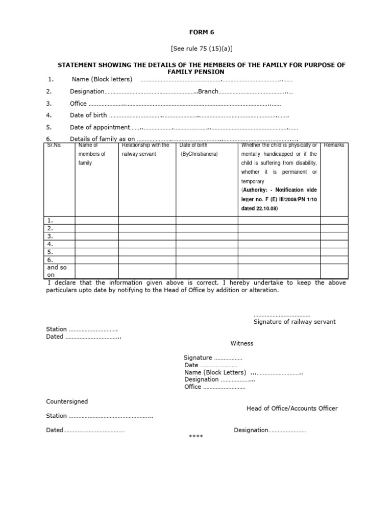 Form For Familiy Pension | PDF | Chess Theory | Chess