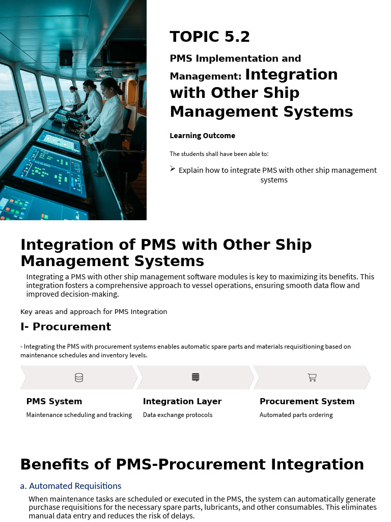 TOPIC 5.2 Integration With Other Ship Management Systems | PDF | Safety ...