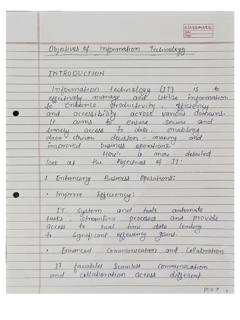 Objectives of Information Technology, Aec 2 | PDF