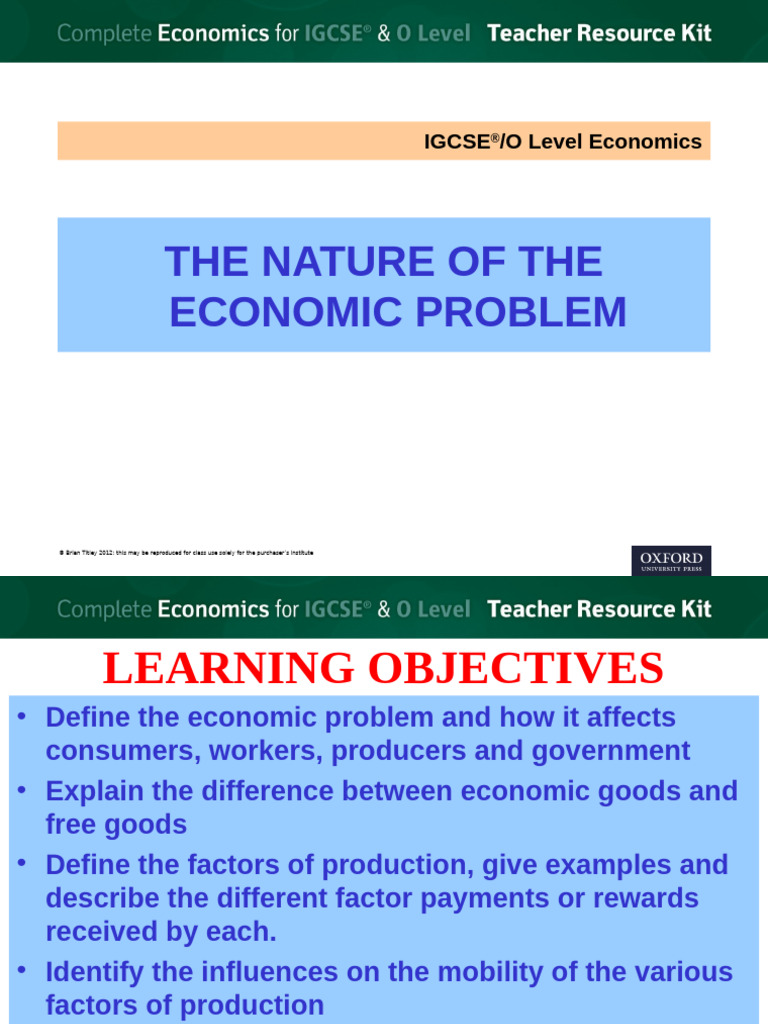 Unit 1.1 - The Basic Economic Problem | PDF | Goods | Economics