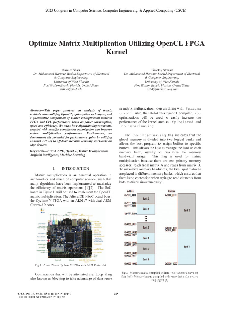 Optimize Matrix Multiplication Utilizing Opencl Fpga Kernel | PDF | Central Processing Unit ...
