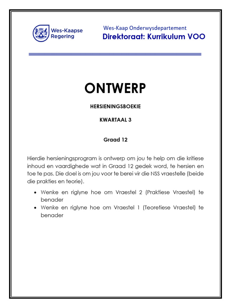 Ontwerp GR 12 Hersiening K3 | PDF