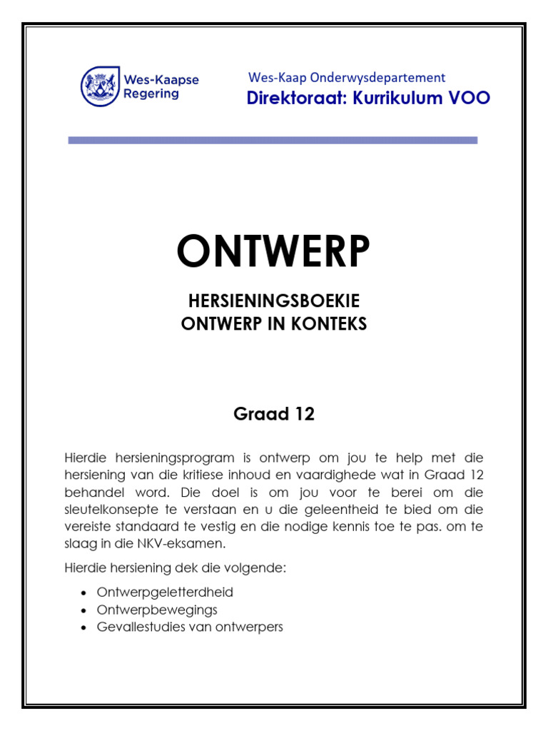 Gr12 - Ontwerp Hersiening K2 | PDF