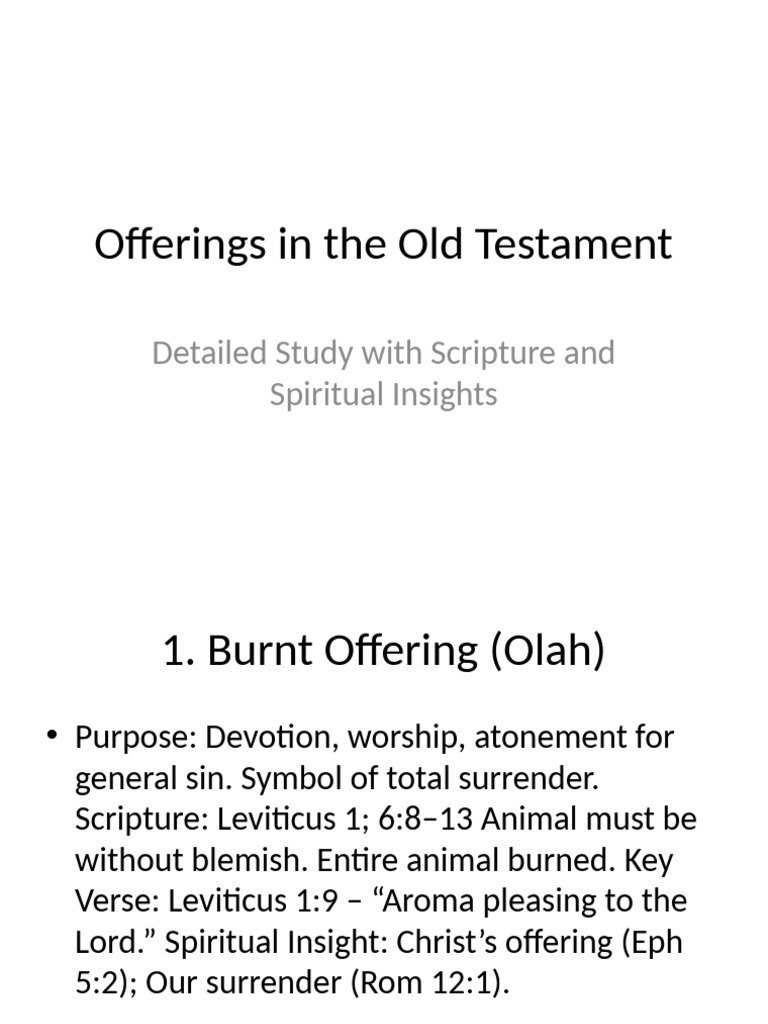 Old Testament Offerings Explained | PDF | Book Of Leviticus | Worship